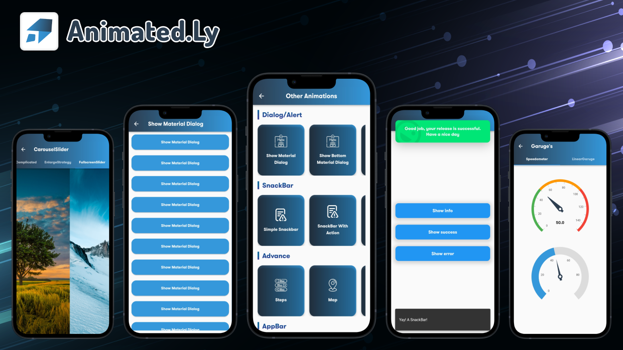 Animated.Ly - 170+ Animations in Flutter | Android, iOS compatible by techlyft1